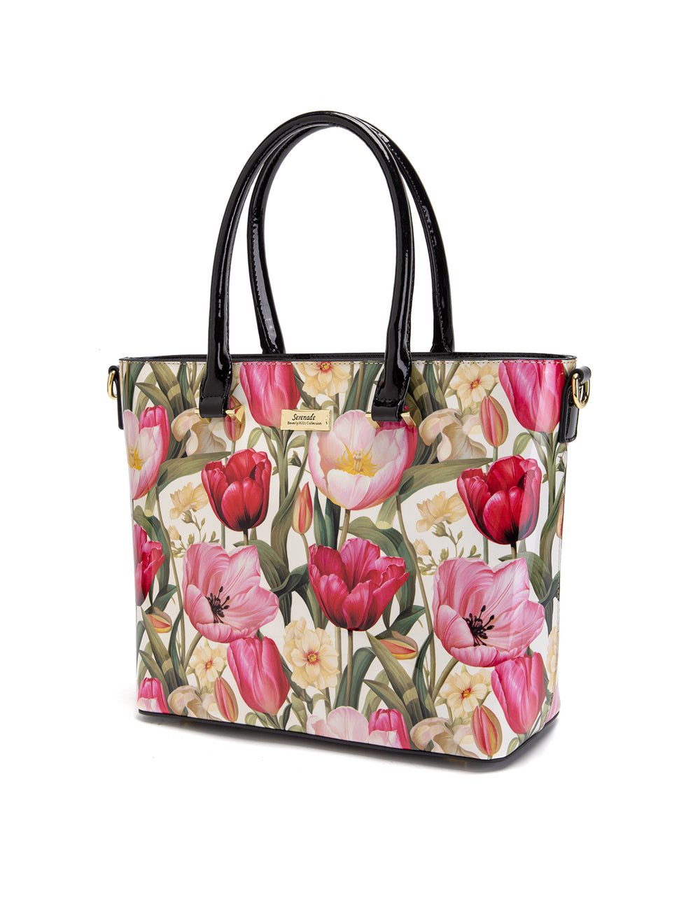 SPRING TULIP PATENT LEATHER GRIP HANDLE BAG- SF21-8787 – Serenade-Leather